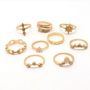 Jewelry | 17pc Crystal Boho Ring Set | Poshmark
